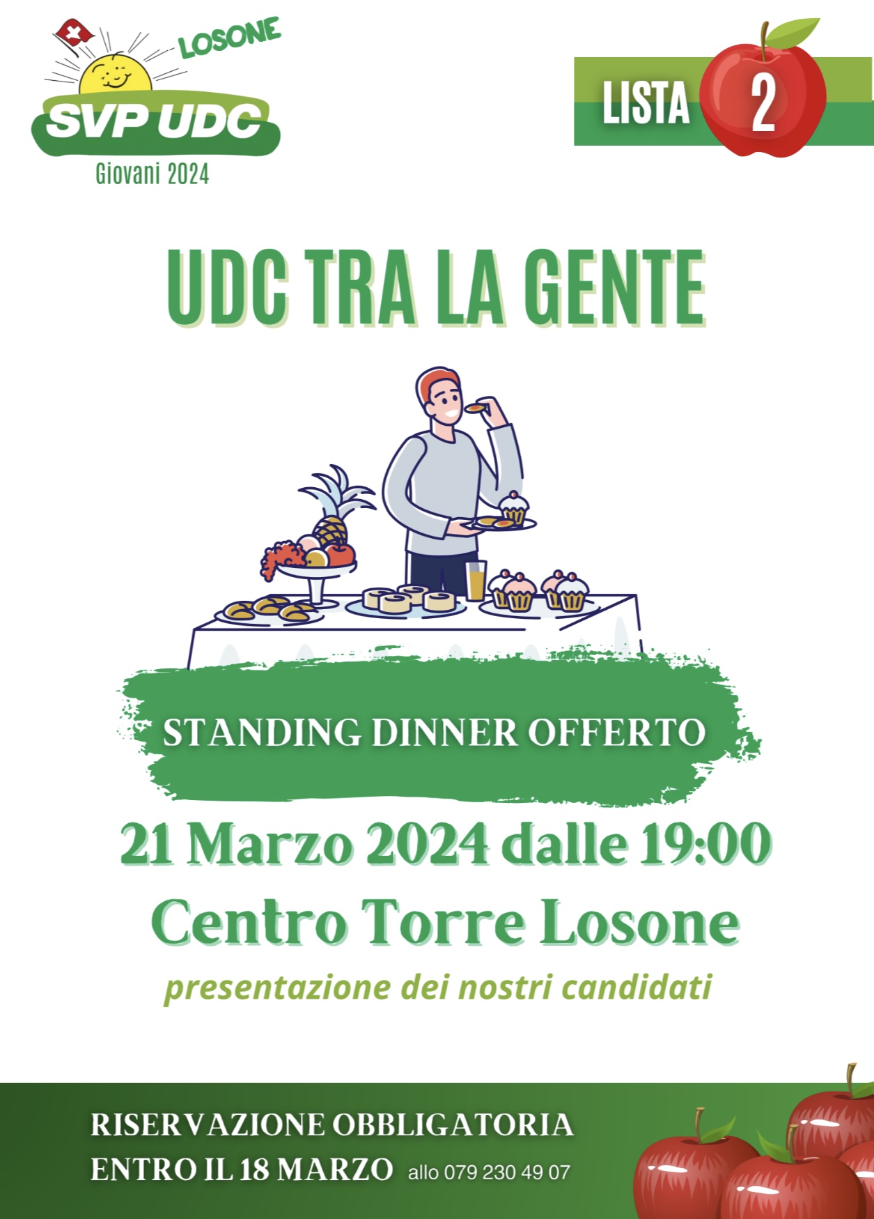 UDC Ticino - L’UDC Losone presenta i suoi candidati – standing dinner offerto (riservazione ...